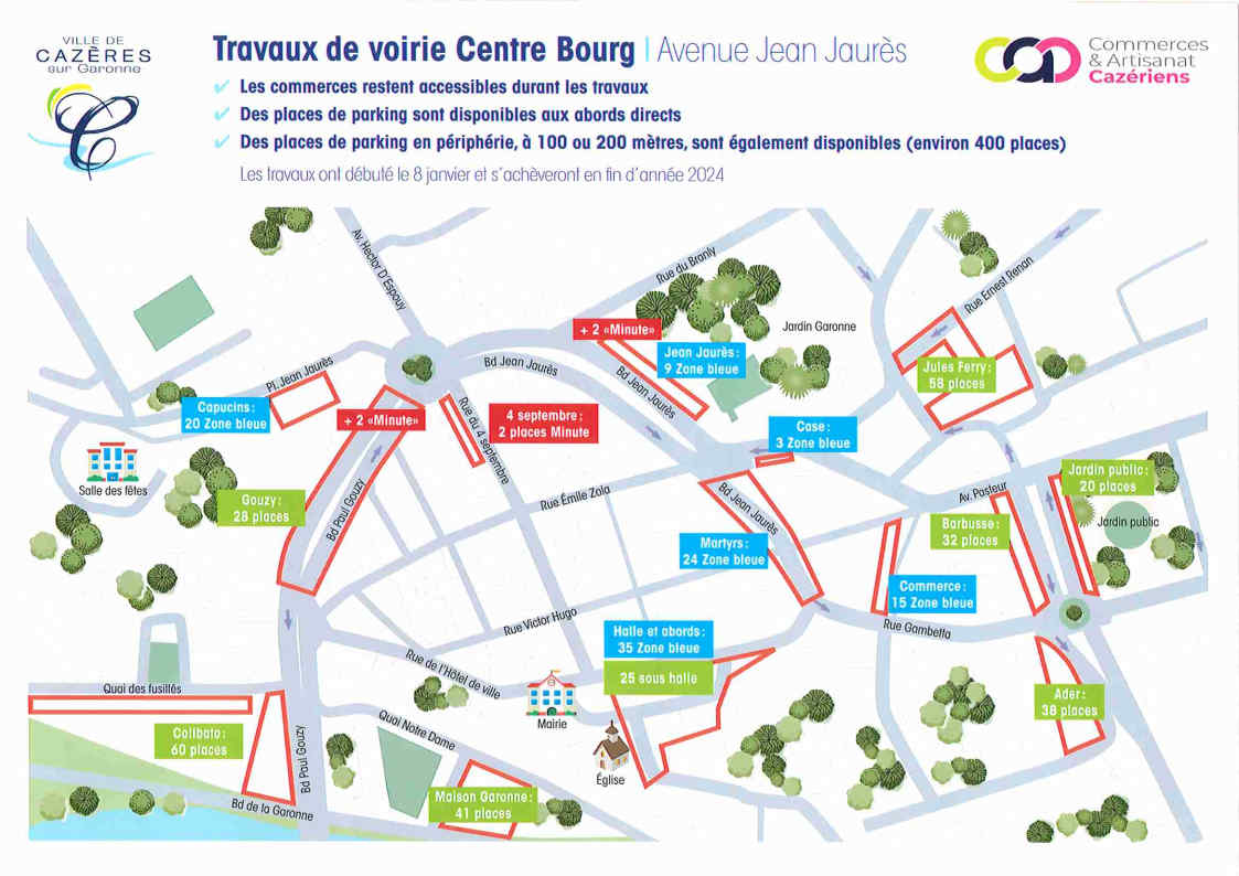 Travaux de voirie Boulevard Jean Jaurès - Mairie de Cazères