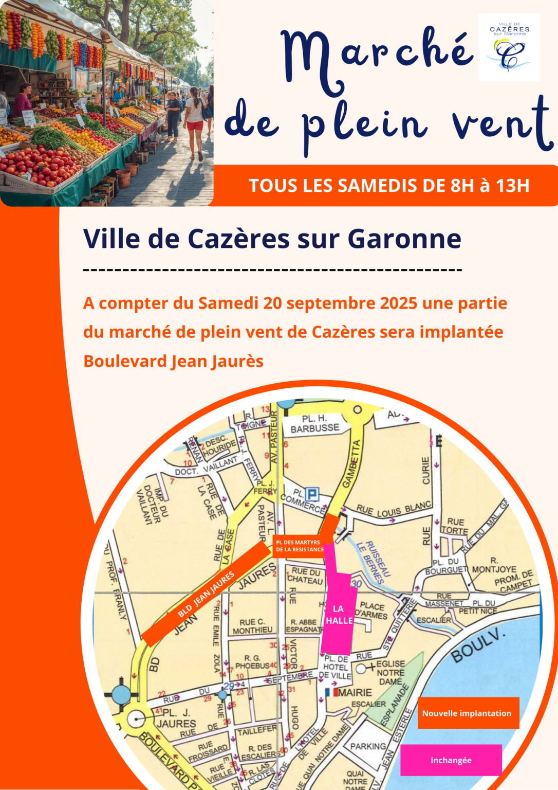 Marché de plein vent : à compter du 20 septembre 2025 une partie du ...